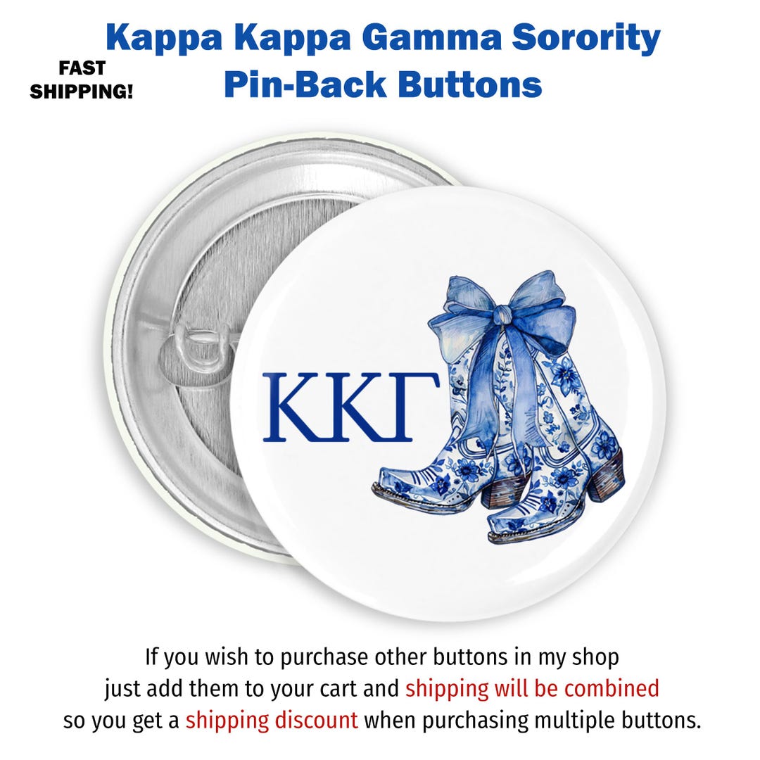 Kappa Kappa Gamma Pin-back Button Kappa Kappa Gamma Sorority Game Day ...