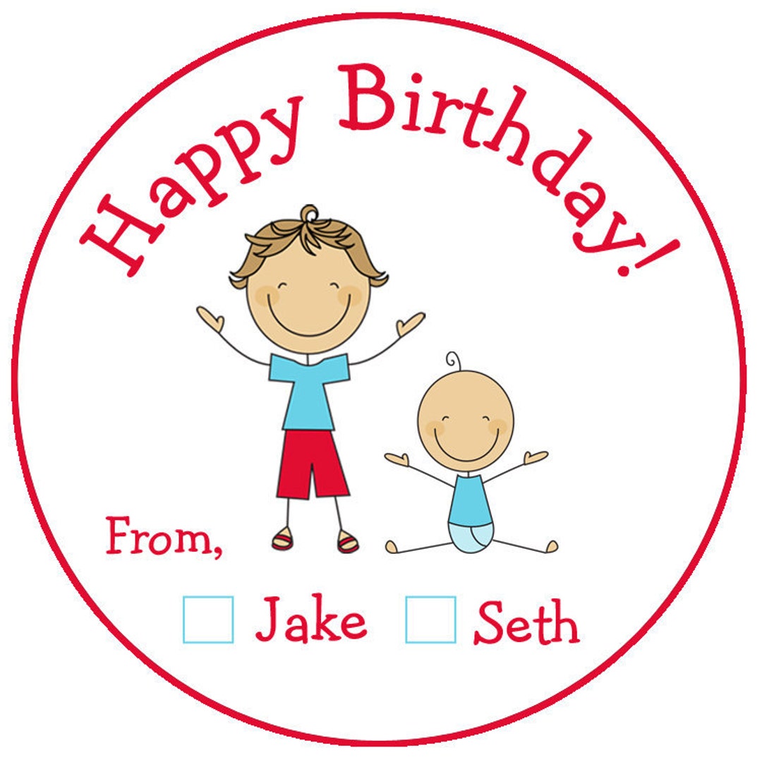 Custom Birthday Stickers Happy Birthday Sticker Birthday Gift Sticker ...