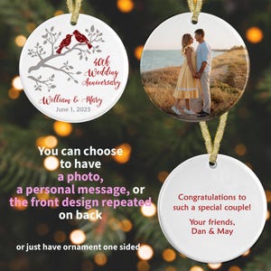 Personalized Christmas Ornament 40th Wedding Anniversary Gift ...