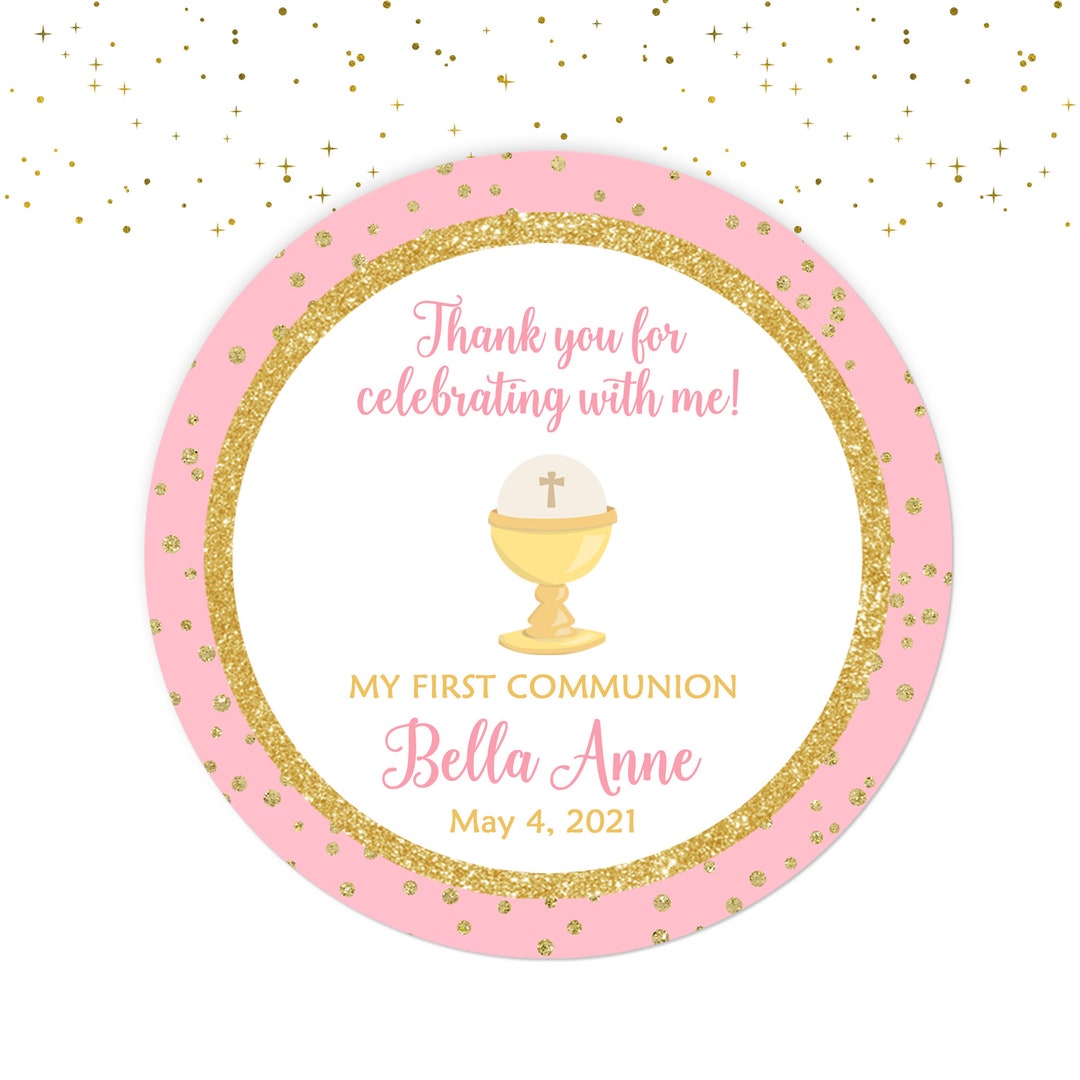 First Communion Sticker First Communion Favor Tag Holy Communion ...