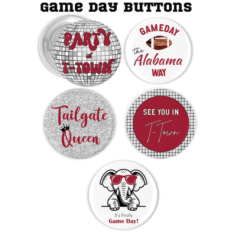 Gameday Buttons Football Game Day Buttons for College Games - Etsy