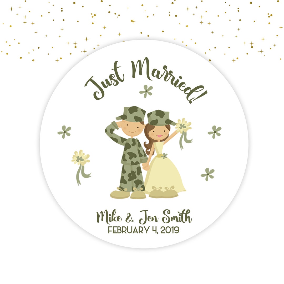 Military Wedding Sticker -- Military Wedding -- Military Couple - Army ...