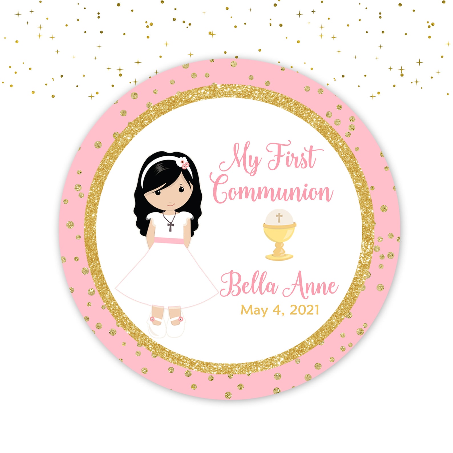 First Communion Sticker First Communion Favor Tag Holy Communion ...