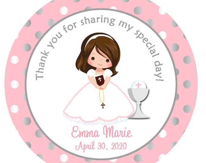 First Communion Sticker First Communion Favor Tag. Holy Communion ...
