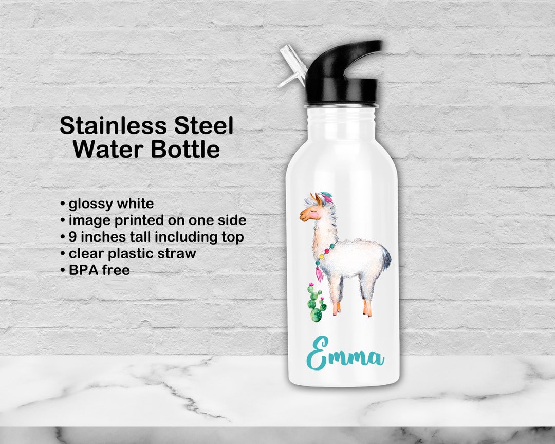 Personalized Water Bottle Llama Water Bottle - Etsy