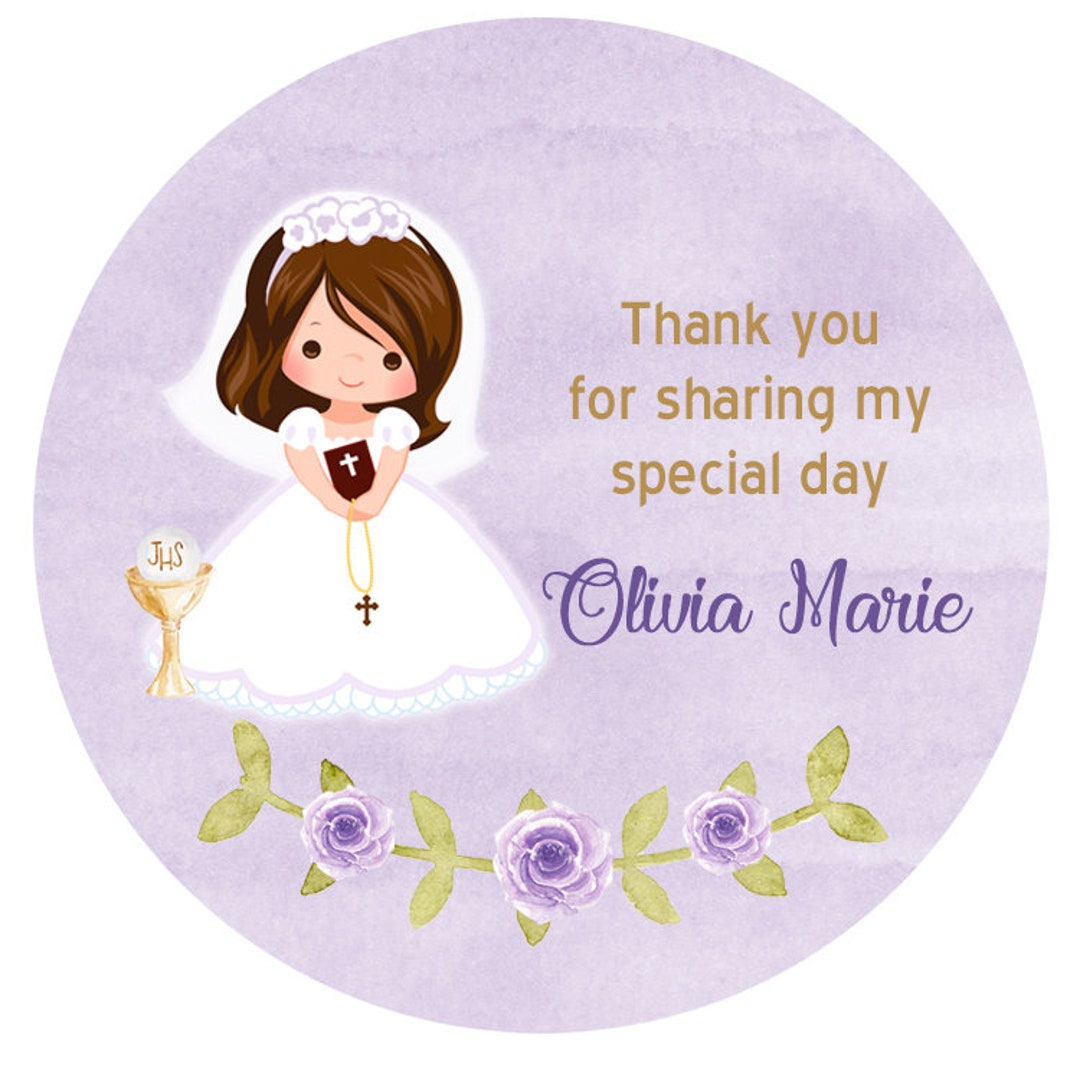 First Communion Sticker First Communion Favor Tag. Holy Communion ...