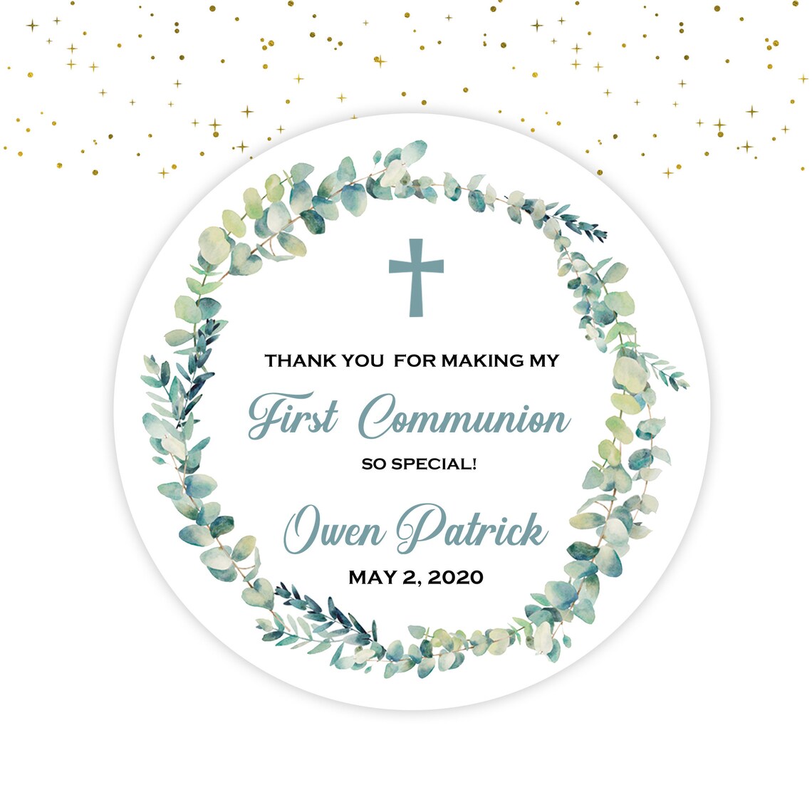 First Communion Sticker First Communion Favor Tag Holy - Etsy
