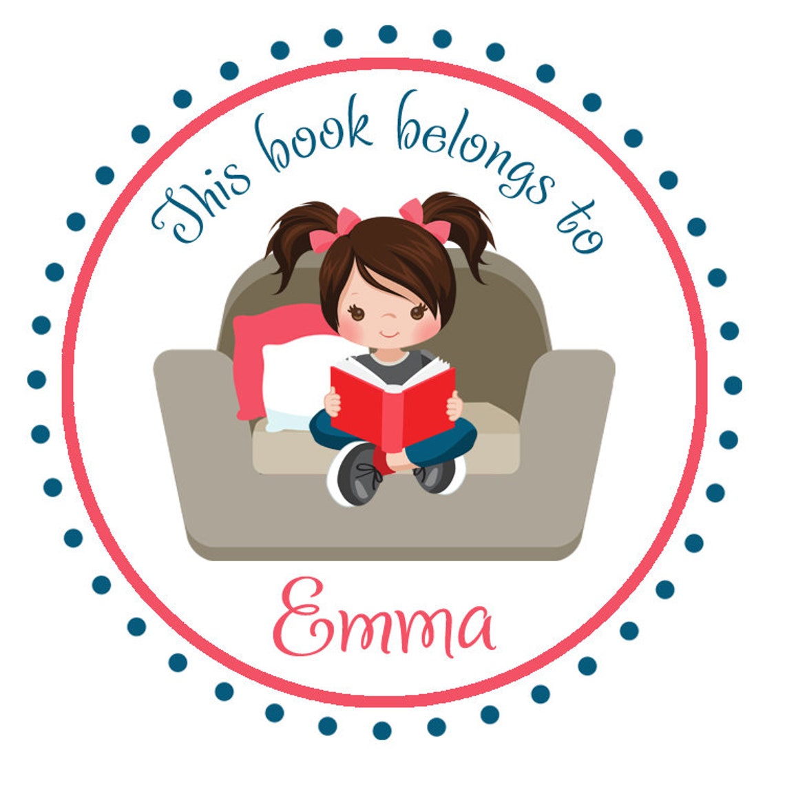 Personalized Book Sticker This Book Belongs to sticker School Sticker ...