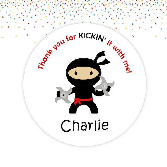Ninja Birthday Party Stickers Ninja Stickers Ninja Birthday | Etsy