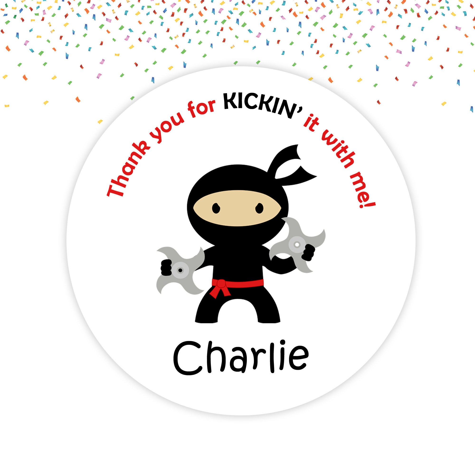 Ninja Birthday Party Stickers Ninja Stickers Ninja Birthday | Etsy