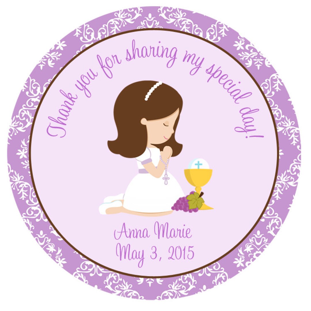 First Communion Sticker First Communion Favor Tag. Holy Communion ...