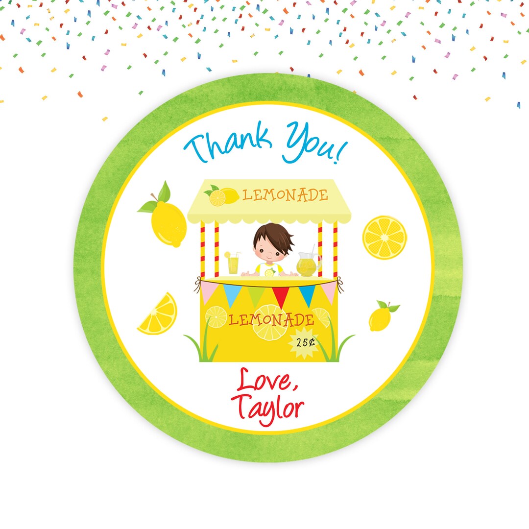 Lemonade Stand Stickers Lemonade Stand Birthday Any Hair Color - Etsy