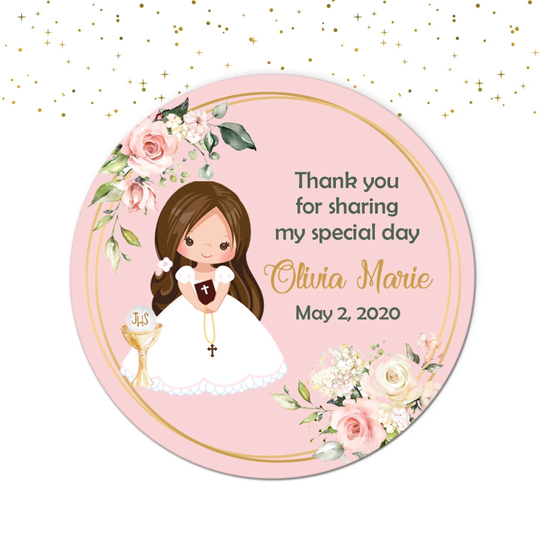 First Communion Sticker First Communion Favor Tag Holy Communion ...