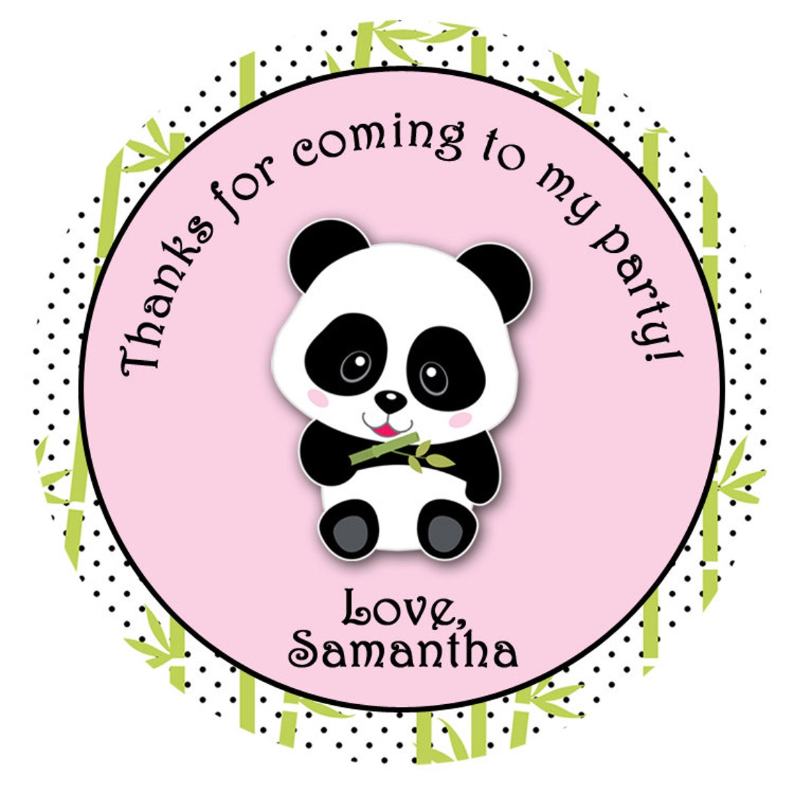 Panda Sticker Panda Birthday Party Sticker Panda Favor Tag - Etsy