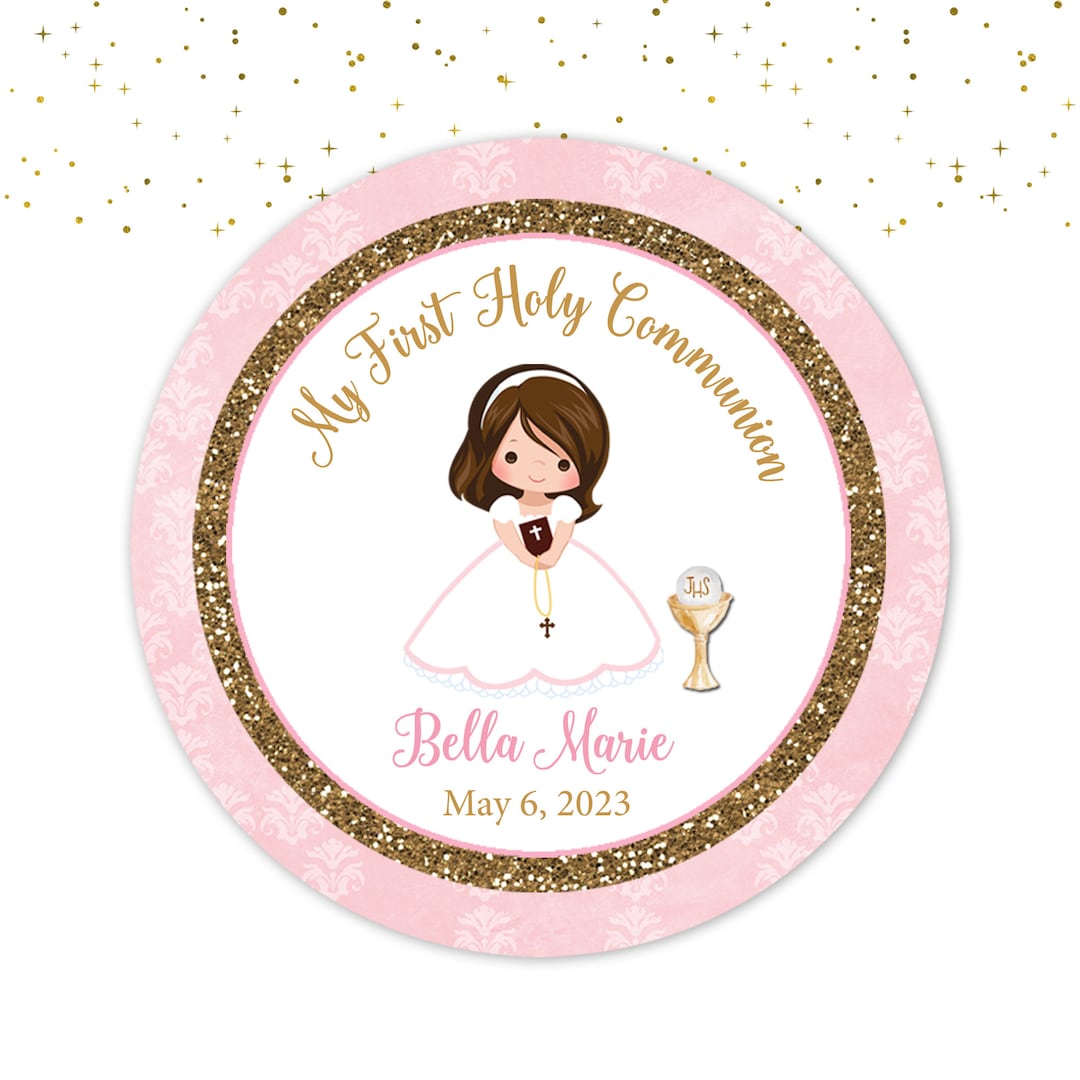 First Communion Sticker First Communion Favor Tag Holy Communion ...