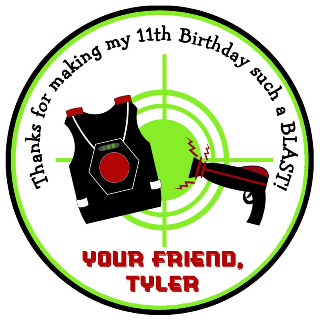 Laser Tag Birthday Party Sticker Laser Tag Party Sticker Laser Tag ...
