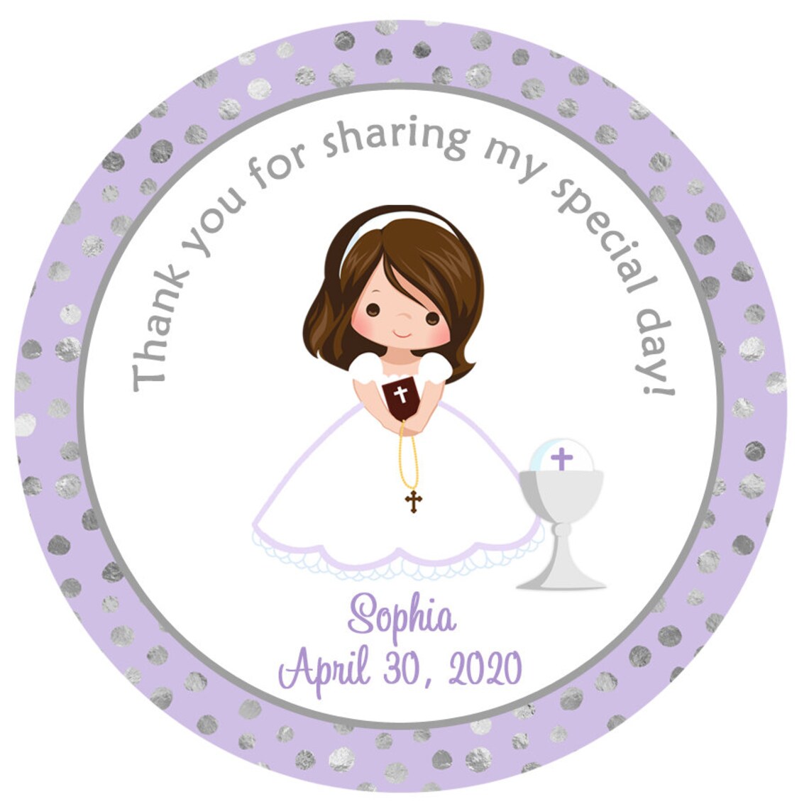First Communion Sticker First Communion Favor Tag. Holy | Etsy