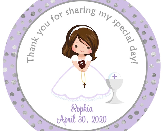 First Communion Sticker First Communion Favor Tag. Holy Communion ...