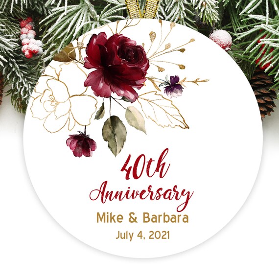 40th wedding anniversary christmas ornament store