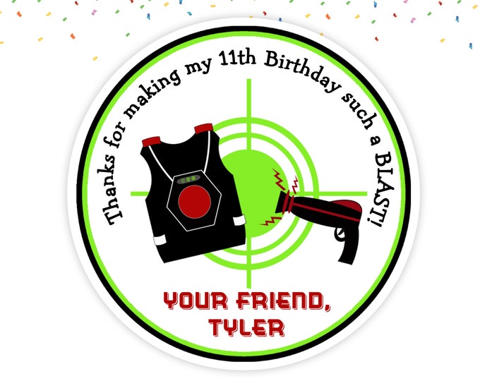 Laser Tag Birthday Party Sticker Laser Tag Party Sticker Laser - Etsy