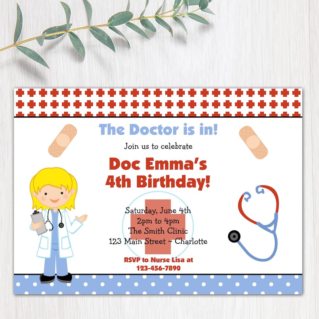 Doctor Birthday Party Invitation - Etsy