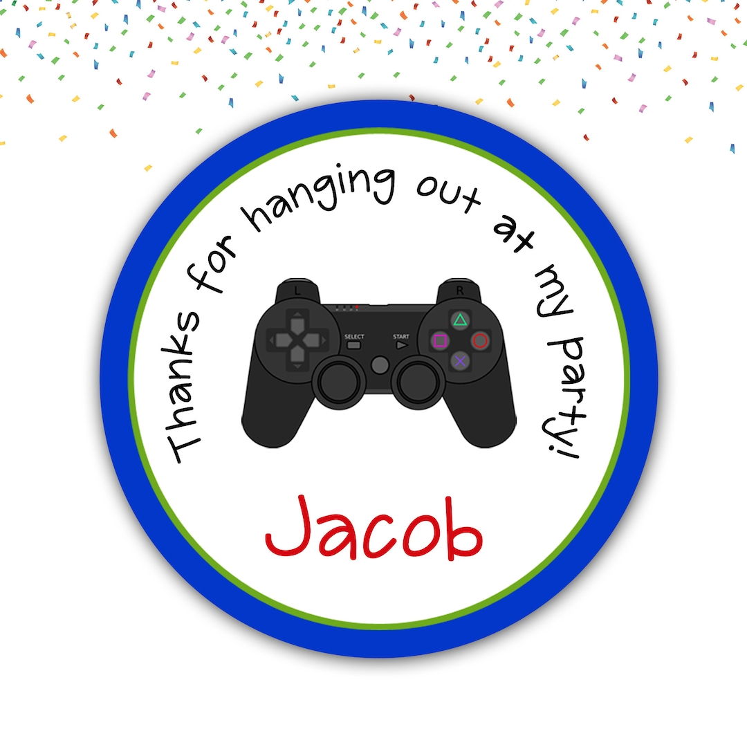 Video Game Birthday Party Sticker --video Game Sticker -- Video Game ...