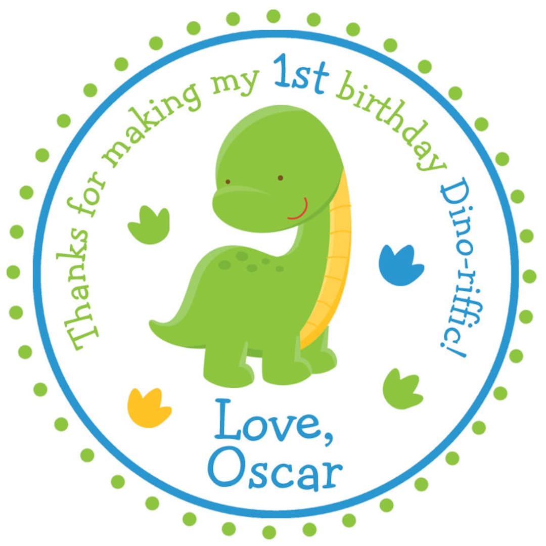 Dinosaur Birthday Party Sticker Dinosaur Birthday Sticker Dinosaur ...
