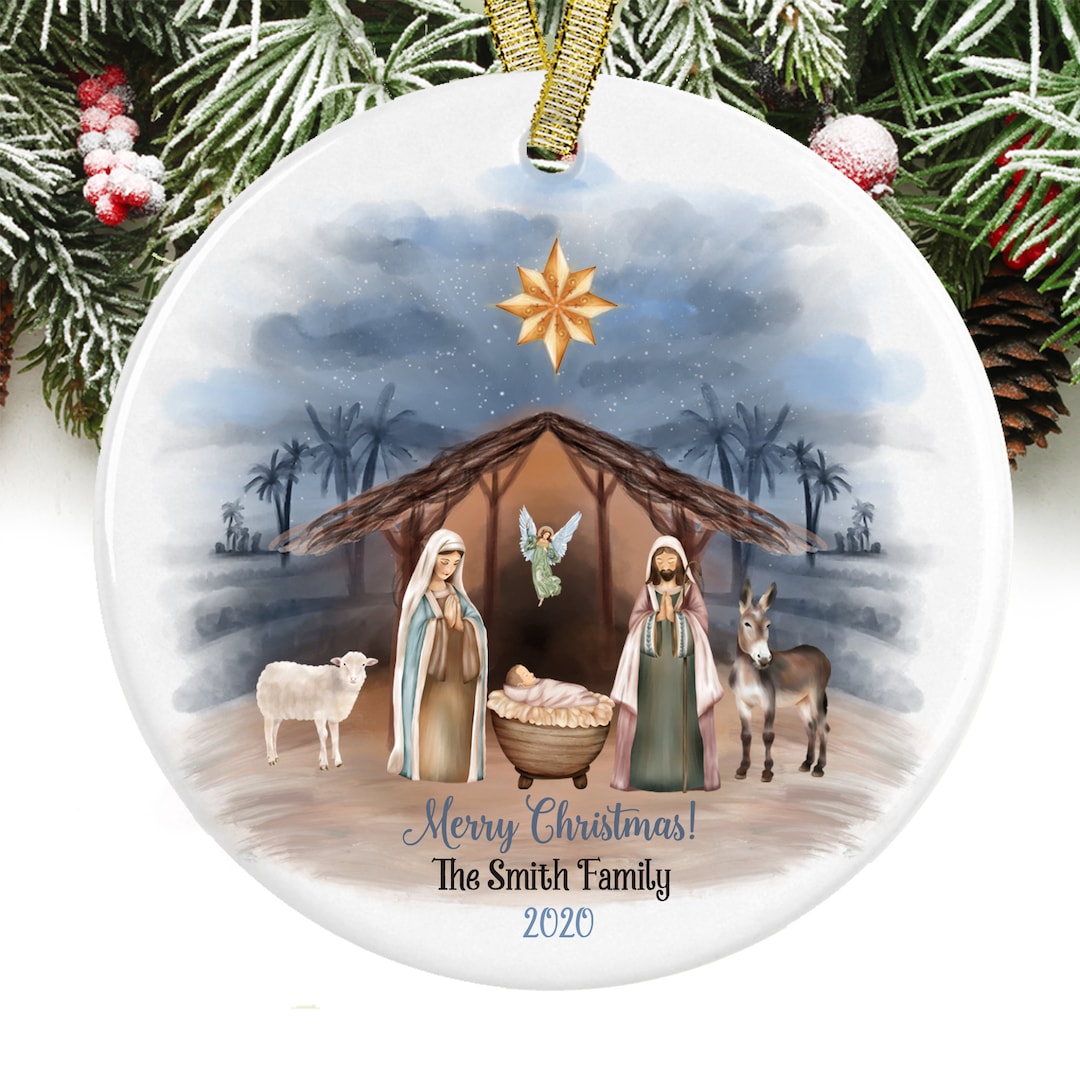 Nativity Christmas Ornament Personalized Keepsake Ornament Jesus ...