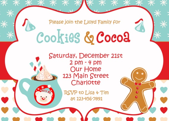 Cookies and Cocoa Winter Party Invitation Winter Birthday - Etsy