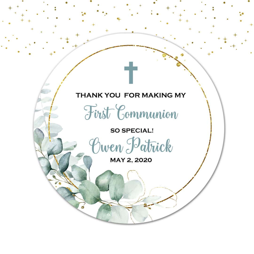First Communion Sticker First Communion Favor Tag Holy Communion ...