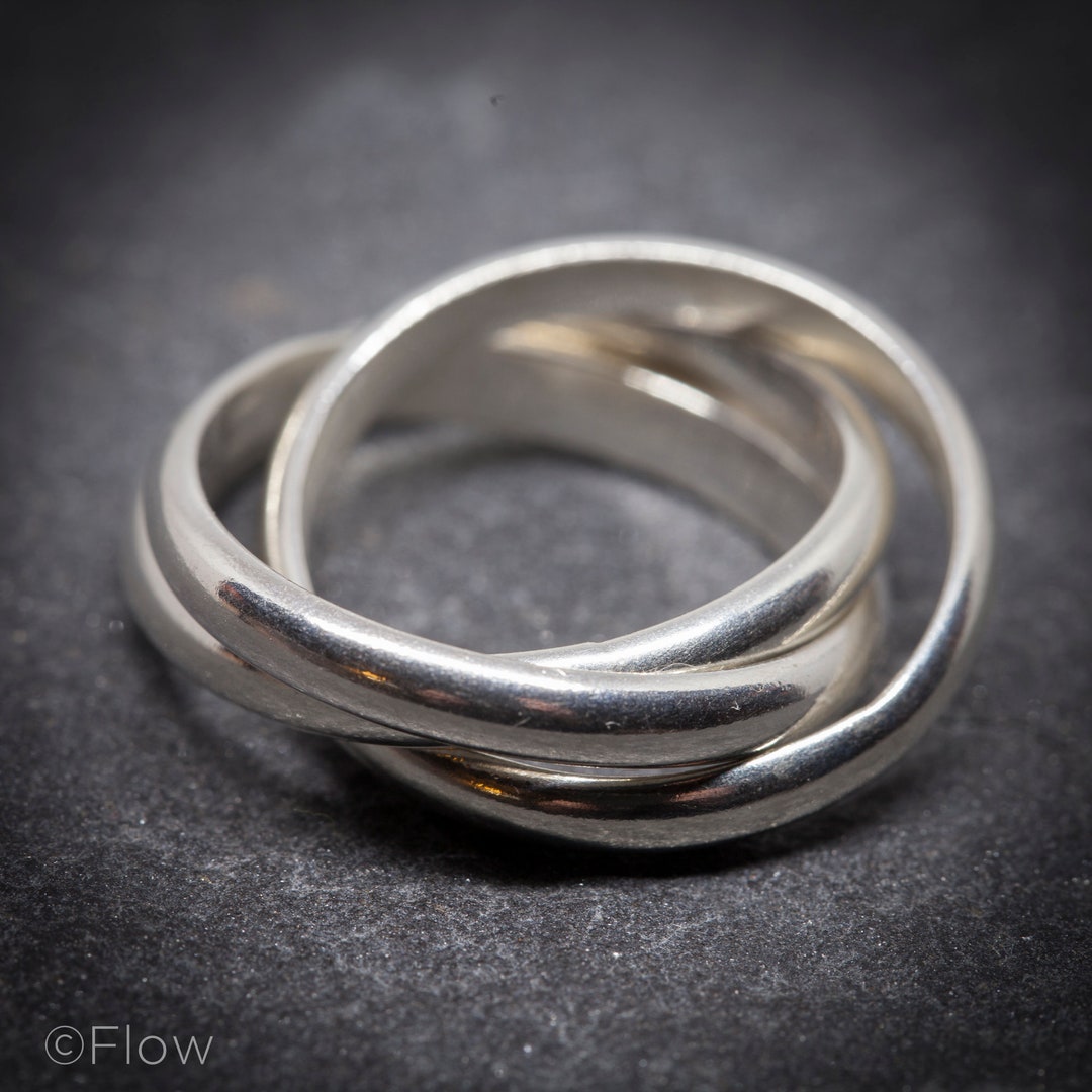 Past Present Forever | Interlocking Sterling Silver Ring, Fidget Ring ...