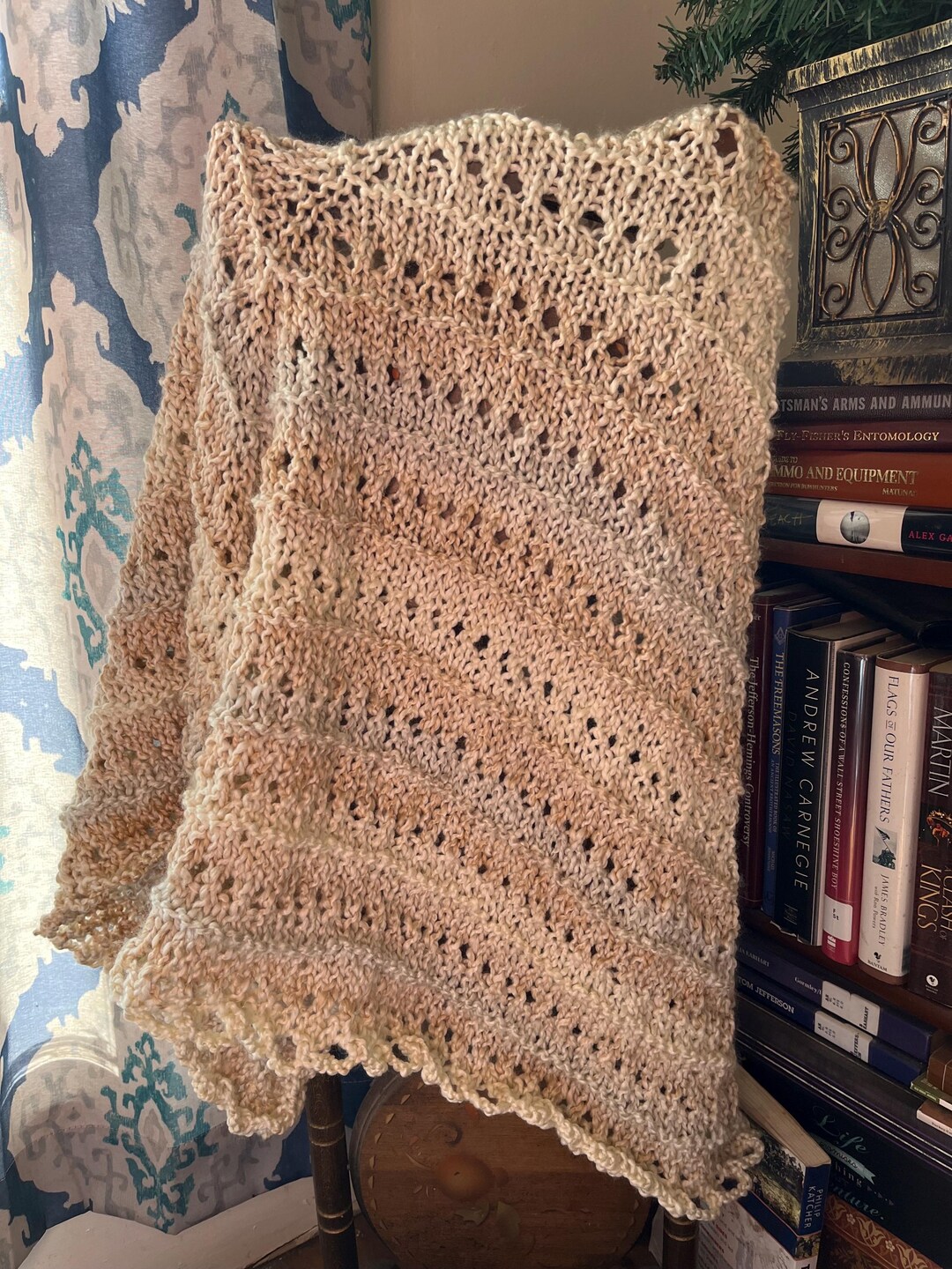 Knit Shawl Prayer Shawl or Healing Mantle. Hand Knit to Provide a Gift ...