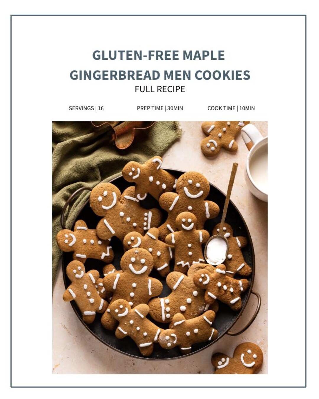 Gluten-free Gingerbread Men Recipe Card | Maple Holiday Cookies ...
