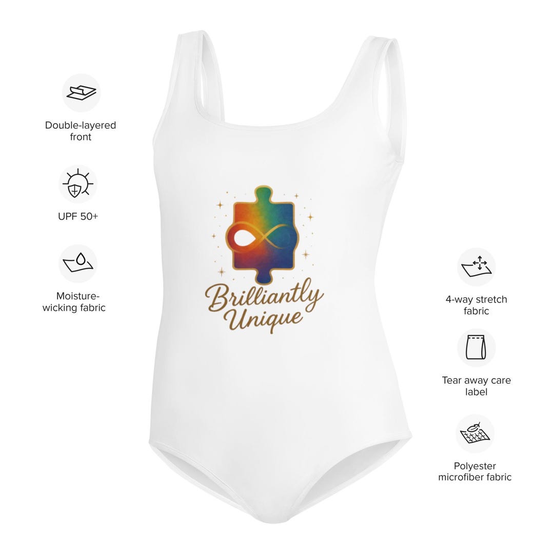 Brilliantly Unique Youth Girls One-piece Swimsuit | Autism Awareness ...