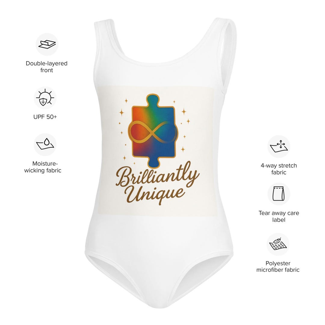 Brilliantly Unique Girls One-piece Swimsuit | Autism Awareness Swimwear ...