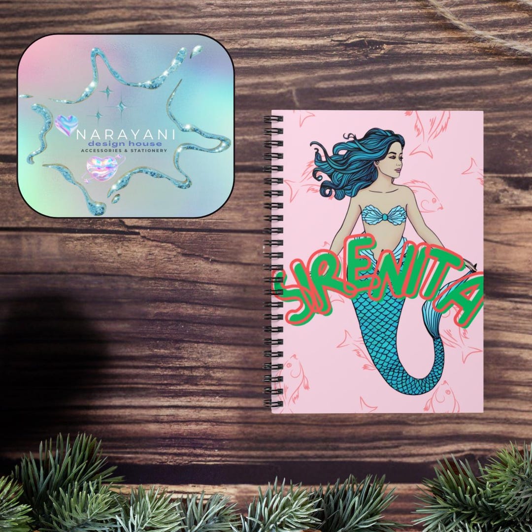 Sirenita Mermaid Baddie Spiral Small Notebook / Journal / Diary for ...