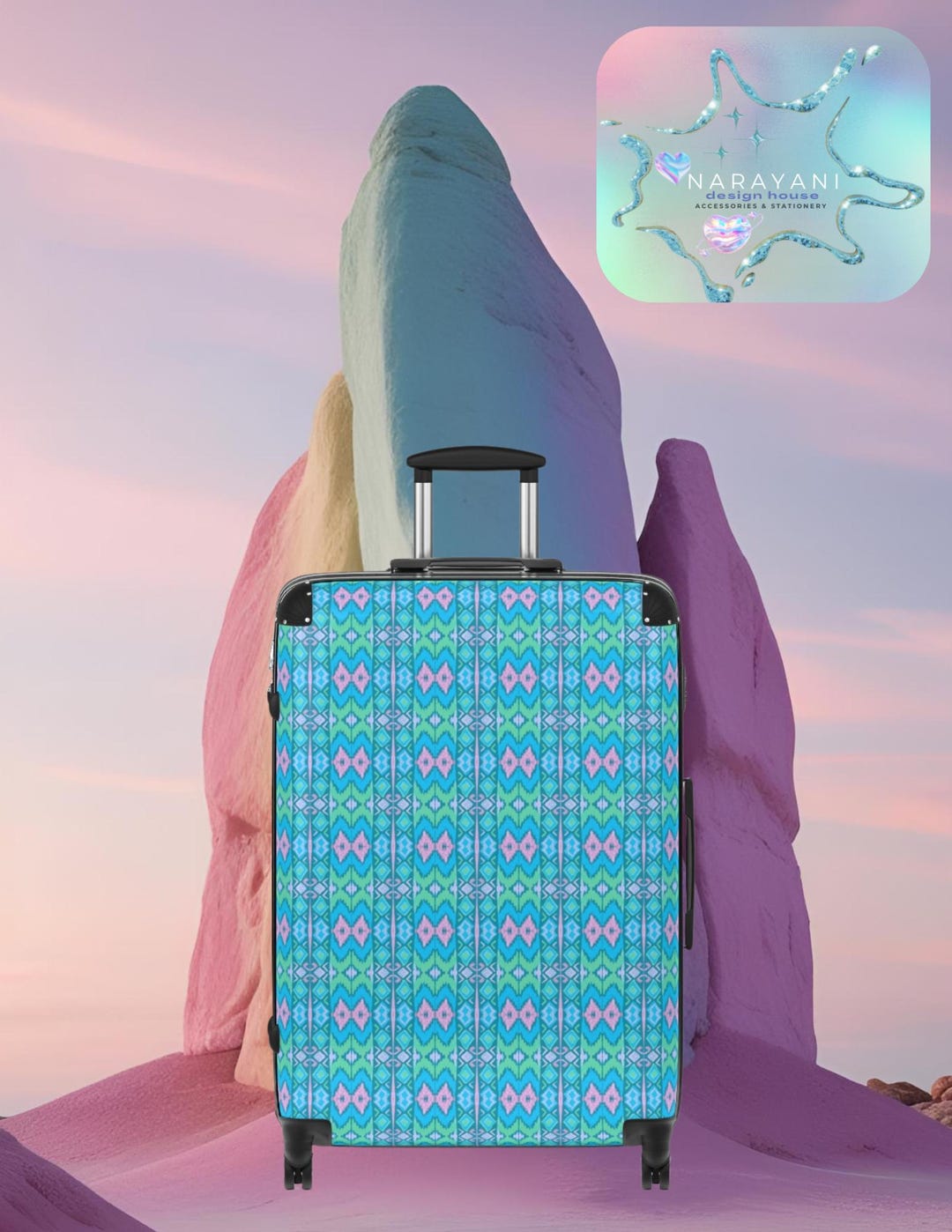 Aztec Print Boho Chic Travel Suitcase, Colorful Luggage for Adventurers ...