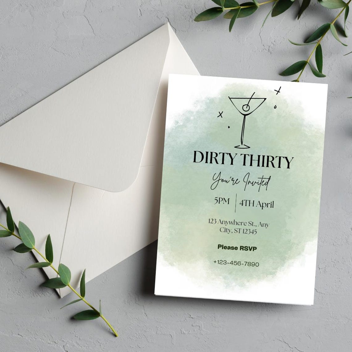 30th Birthday Party Invitations - Dirty Thirty Template - Etsy