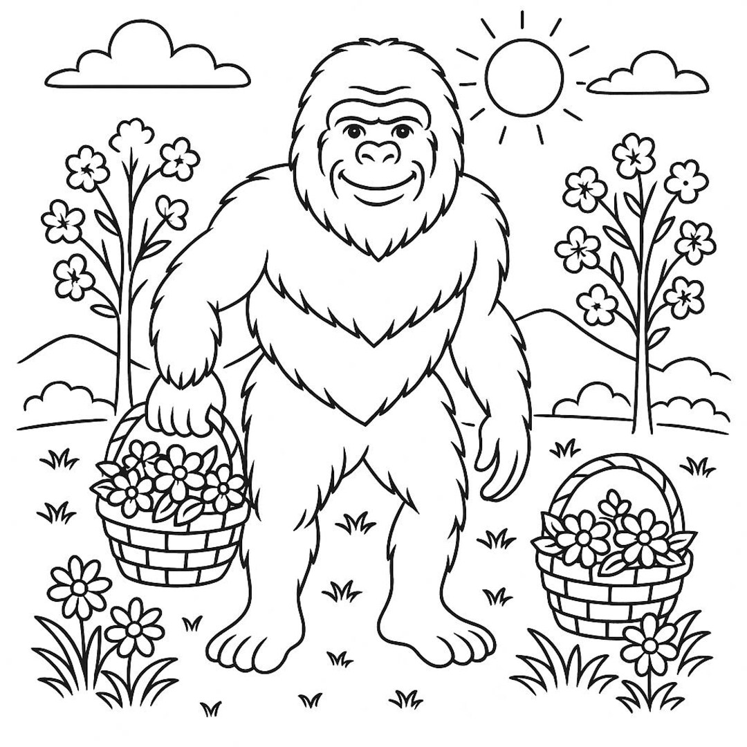 Bigfoot Easter Coloring Pages for Colorong Contests, School, Teachers ...