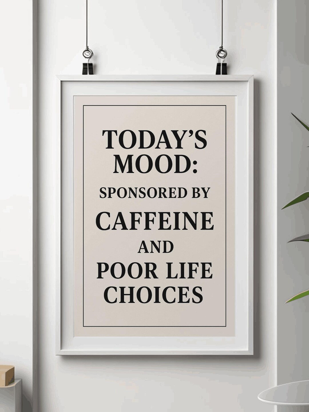 Funny Coffee Wall Art Print | Caffeine Quote Poster | Office Decor ...