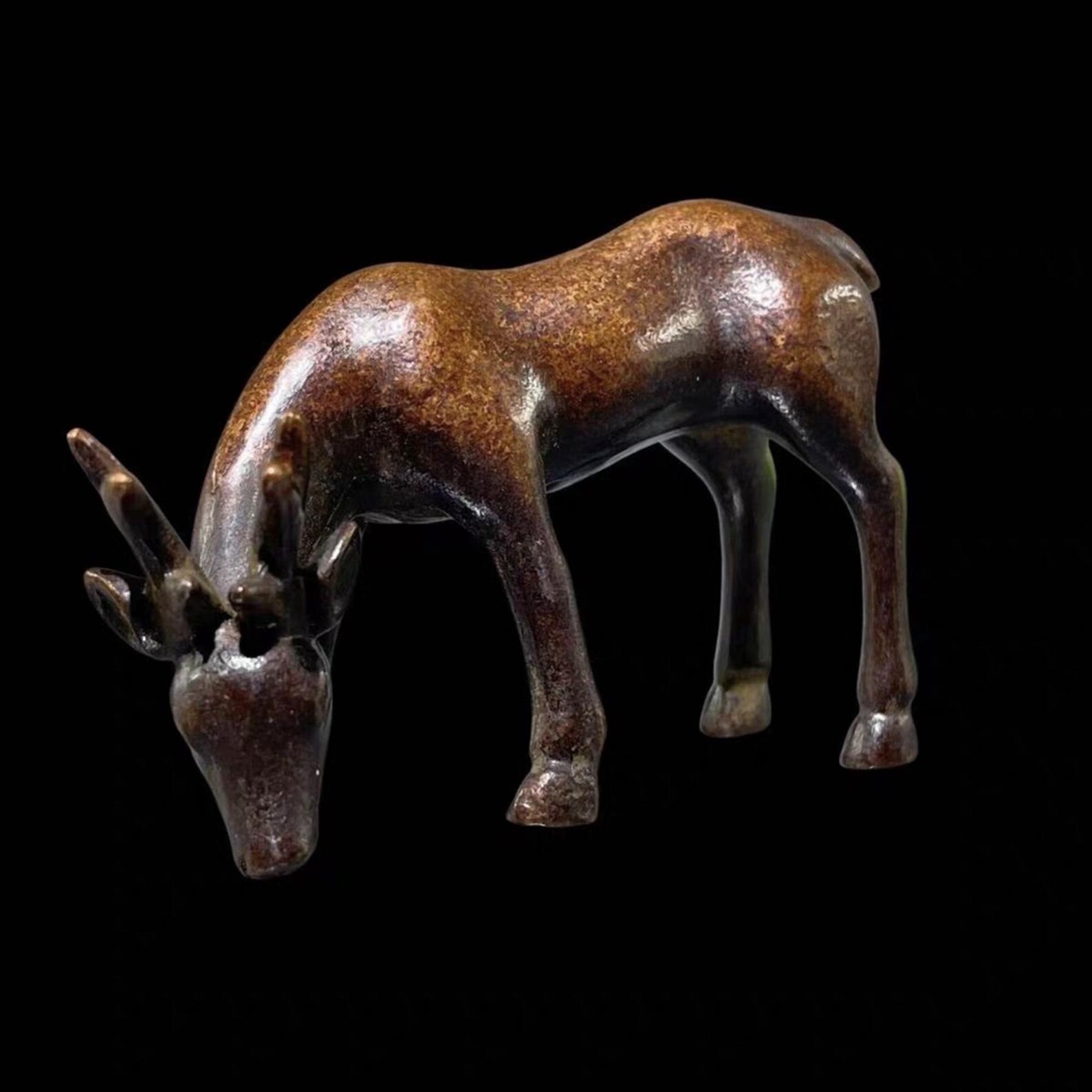 Vintage Bronze Carved Deer Tea Pet Statue, Home Decortion - Etsy