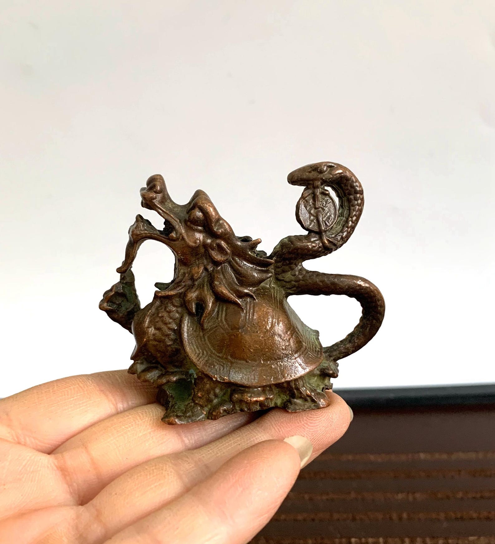 Vintage Bronze Four Sacred Beasts Statue - Feng Shui Tea Pet - Etsy