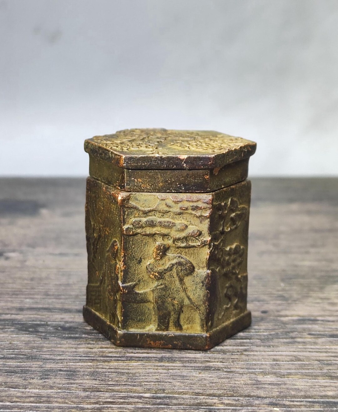 Vintage Bronze Carved Box, Feng Shui Statue - Etsy