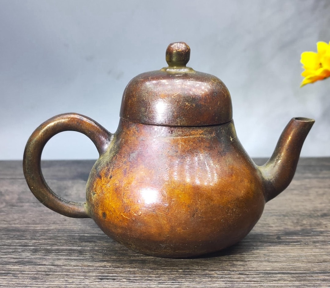 Vintage Bronze Carved Teapot, Feng Shui Statue - Etsy