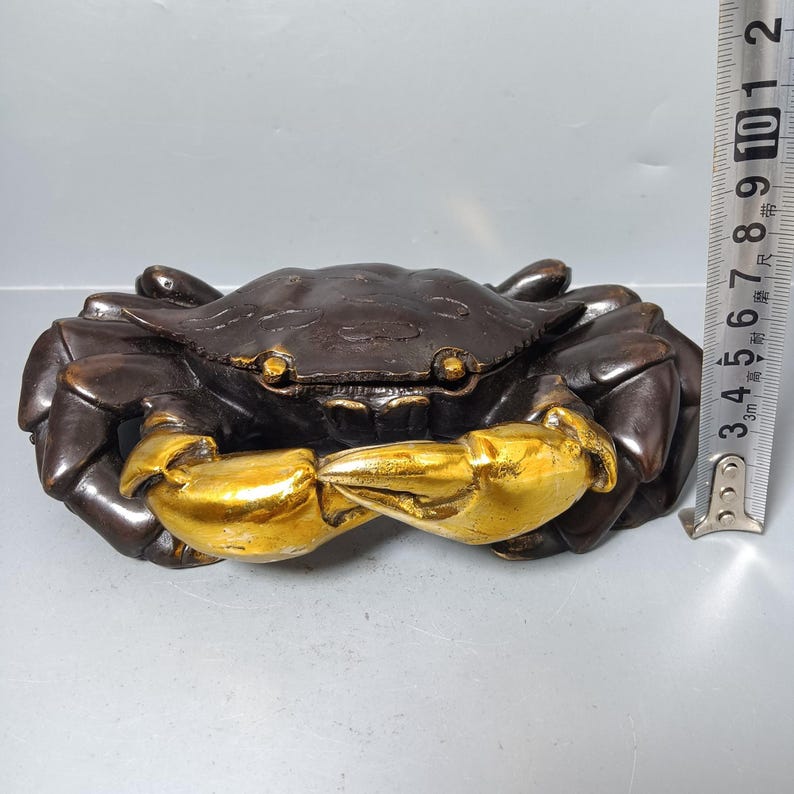 Vintage Brass Carved Crab Statue, Home Decortion, Feng Shui Statue - Etsy