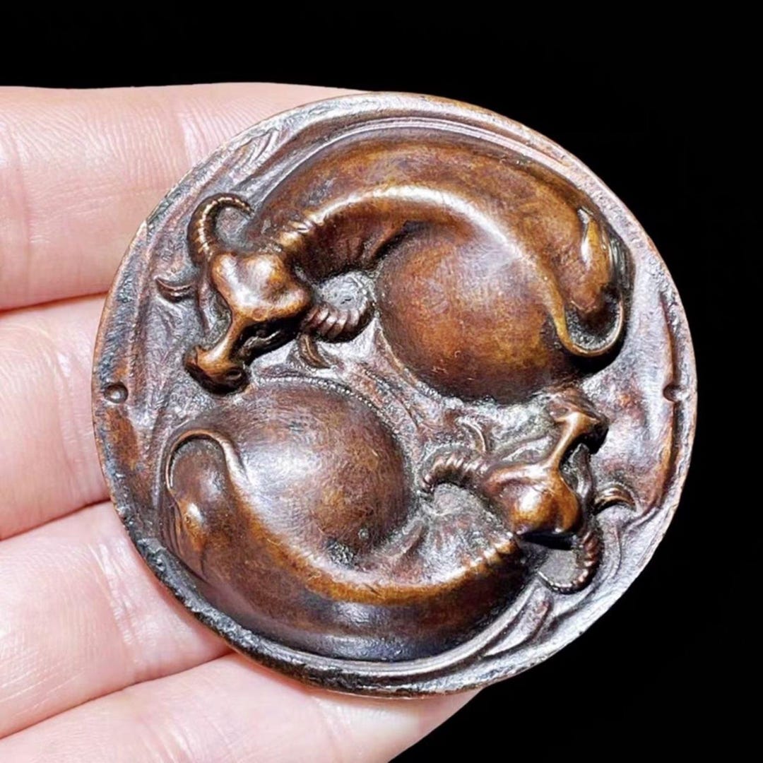 Vintage Bronze Tai Chi Bull Statue: Feng Shui Home Decor - Etsy