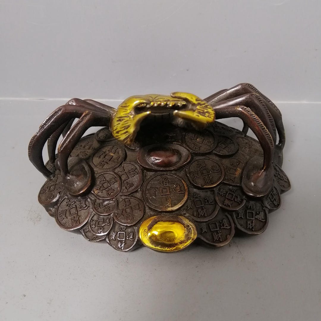 Vintage Brass Carved Crab Statue, Home Decortion, Feng Shui Statue - Etsy