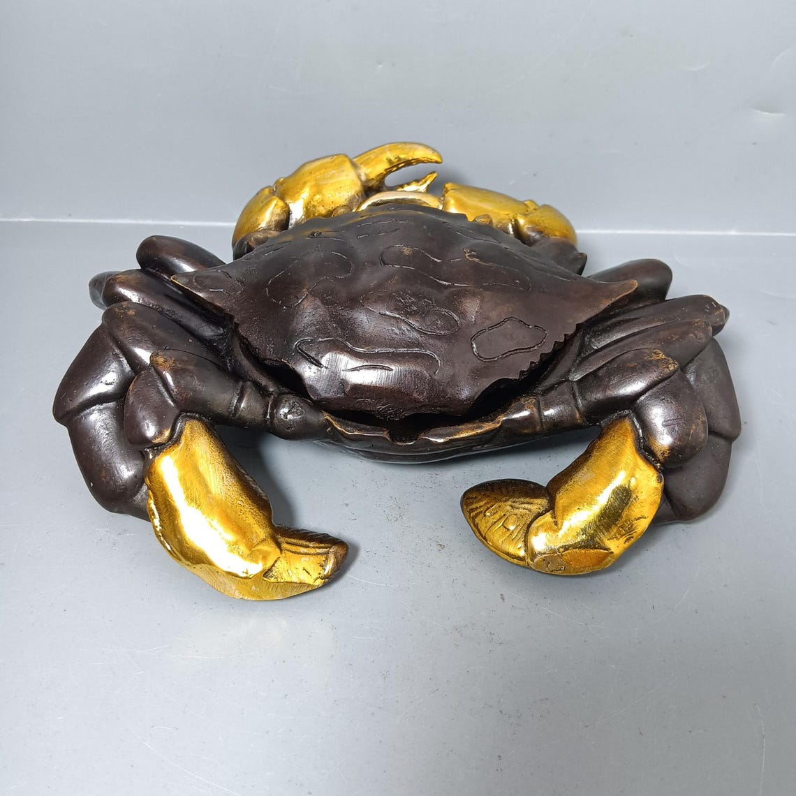 Vintage Brass Carved Crab Statue, Home Decortion, Feng Shui Statue - Etsy