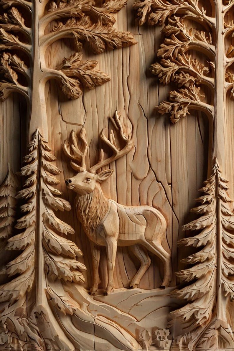 Cnc 3D Deer, 3D Relief, Stl CNC Sculpture, Wall Sculpture Deer Cnc Bas ...