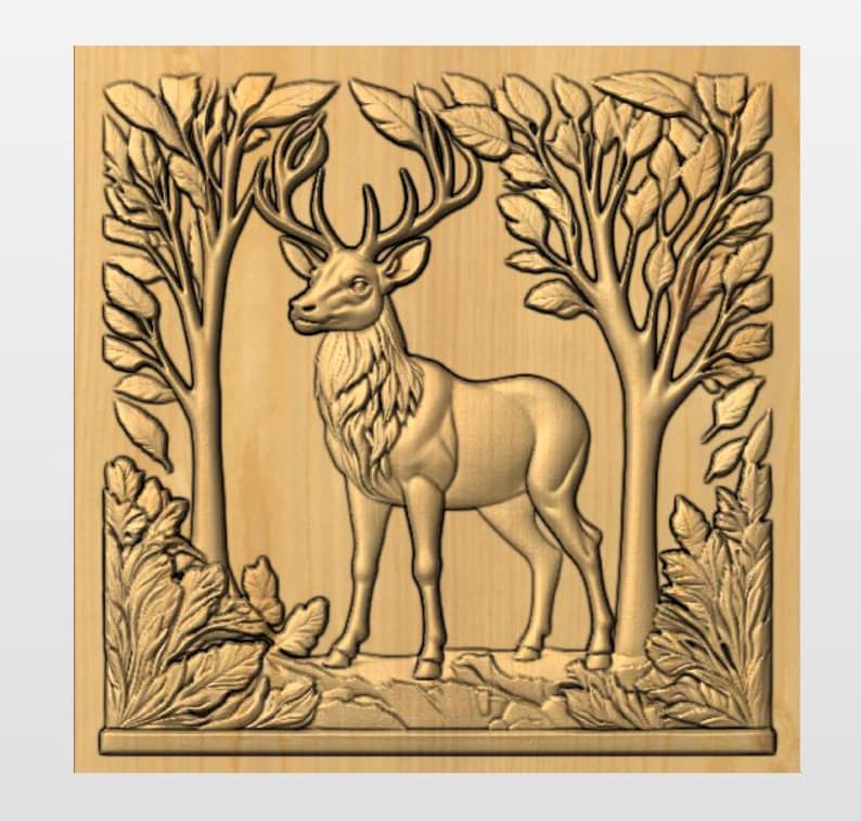 3D CNC Deer Bas Relief STL File for CNC Router Wall Art - Etsy